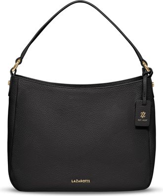 Lazarotti Bologna Damen Schultertasche aus Echt-Leder | Henkeltasche mit abnehm- & längenverstellbaren Trageriemen | Handtasche 27 cm