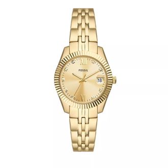 Fossil Uhr - Scarlette Three-Hand Date Gold-Tone Stainless Stee - Gr. unisize - in Gold - f&uuml;r Damen