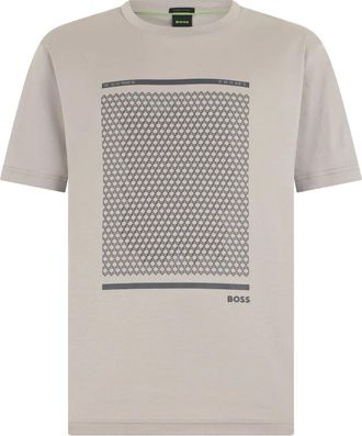 HUGO BOSS Homme, Tops, Gris, Taille: L T-shirt en coton avec imprim&eacute;