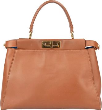 Fendi Crossbody Bags - Fendi Brown Leather Peekaboo Handbag - Gr. unisize - in Braun - f&uuml;r Damen