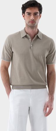 van Laack Strick Poloshirt mit Detail aus Air Cotton