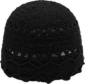 ZLYC Bonnet crocheté en coton pour femme avec motif tête de mort et découpe florale faite à la main, Taille unique
