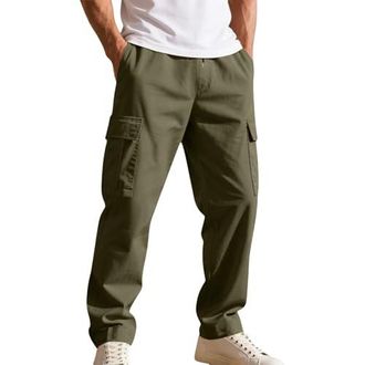 Generic Pantalon cargo pour homme - Coupe droite - Coupe droite - Pantalon de travail - Pantalon chino d&eacute;contract&eacute; stretch - Pantalon de randonn&eacute;e - Taille &eacute;l
