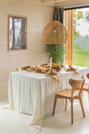 AmourLinen unisex vegan Tischtuch Wei&Atilde;Y