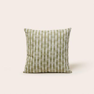 Madura Housse De Coussin Castin Naturel et olive - VERT