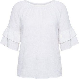 Miamoda Longbluse Bluse A-Linie Musselin