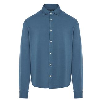 Fedeli Giza Cotton Shirt - - Shirts - Herren - Blau - 2XL