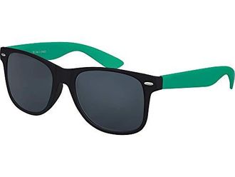 Balinco Lunettes de soleil UV400 CAT 3 CE Rubber - avec charnière à ressort pour femmes & hommes (vert foncé/noir - smoke)