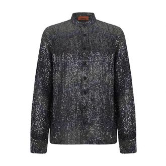 Missoni Schwarzes Metallic-Strickshirt - - Blouses & Shirts - Damen - Mehrfarbig - M