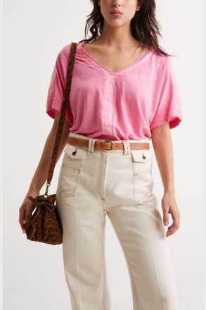 Gerard Darel T-Shirt oversize en lin - AGATHA - Rose vif