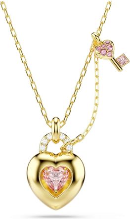 Swarovski Idyllia Anh&auml;nger, Verschiedene Schliffe, Herz, Schl&uuml;ssel, Rosa, Goldlegierungsschicht