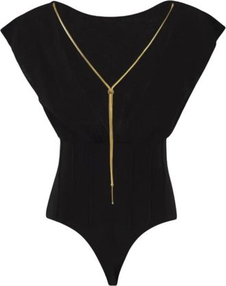 Elisabetta Franchi Femme, Tops, Noir, Taille: 40 FR Body