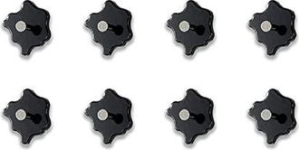 Haku Möbel Garderobenhaken 8er Set chrom, schwarz, MDF, Metall - Maße: T 5 cm x Ø 11 cm, Style: Modern