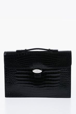 Corneliani Business-Tasche aus Krokodilleder mit Druckverschluss Corneliani