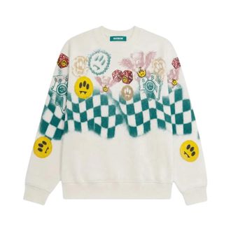 Barrow Checkerboard Graphic Sweatshirt - - Sweatshirts & Hoodies - Herren - Wei&szlig; - M