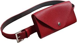 Valiclud Mini Paquet Banane En Polyur&eacute;thane Rouge Pour T&eacute;l&eacute;phone Portable, Pochette Ceinture Femme, Compacte Et L&eacute;g&egrave;re Pour Sorties Quotidiennes, Rangement Cl&eacute;