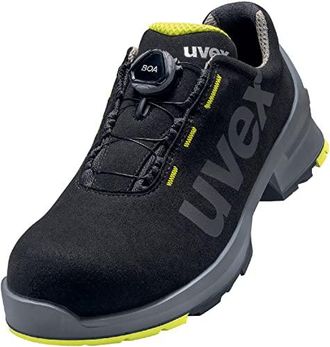 Uvex Low Shoe 65668 S2 Size 41 PU Sole W11, Chaussure de Protection Incendie et de sécurité Mixte Adulte, Schwarz Lime