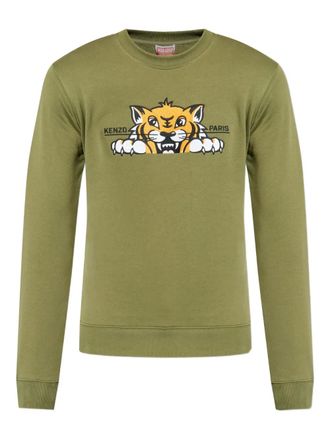Kenzo sweat à imprimé tigre - Vert