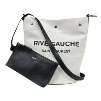 Saint Laurent Sac bandouli&egrave;re en lin Pre-owned - Femme - Pre-owned - Beige - Taille: ONE Size