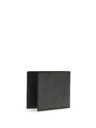 Ferragamo Mens Monogram Wallet Grey Patterned Medium Calf Leather Bos Taurus