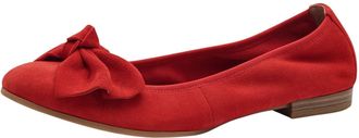 Tamaris Damen Ballerina Leder flach, rot, 36 EU