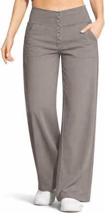 Generic Pantalon de sport pour femme - Jambes larges - Taille &eacute;lastique - Pantalon de jogging tendance - Pantalon basique d&eacute;contract&eacute; pour le pantalon large, 