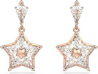 Swarovski Boucles doreilles Stella, cristaux clairs dans un cadre plaqué ton or rose