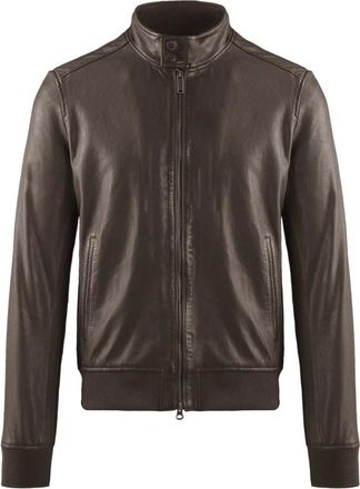 Bomboogie Homme, Vestes, Brun, Taille: L Friz Leather Bomber Jacket