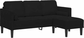 vidaXL Sofa Set Schwarz 173 x 131 x 67 cm Samt Vidaxl