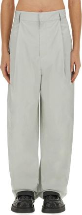 Bottega Veneta Silk-Cotton Trousers - Gray