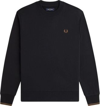 Fred Perry Crew Neck Sweatshirt, Schwarz, Large