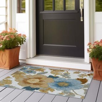 Generic Or Tapis Doux et Moelleux, Fleurs Fleurs D&eacute;corations Tapis Design &agrave; Poil Ras Doux pour Salle &agrave; Manger Chambre Adulte et Ado 120 x 180 cm