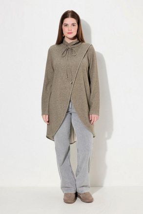 Ulla Popken Sweatshirt Long-Sweatshirt Stehkragen Langarm Biobaumwolle