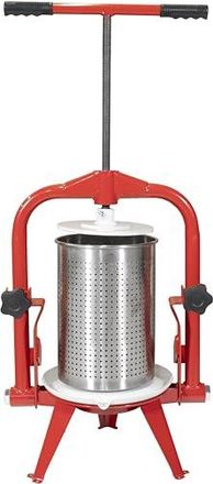 Gude Obstpresse OP 9 (9 Liter Presskorb aus gelochtem Edelstahl, massiver Stahlrahmen, lebensmittelecht lackiertes Auffangbecken, schwenkbares Druckwerk, r