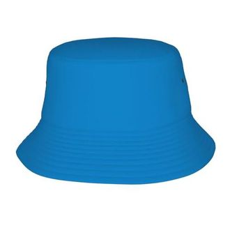 Generic Chapeau De Seau Image Bleu Uni Hommes Chapeau De Seau Pliable Mode Bonnet Soleil, pour De P&ecirc;che, La Randonn&eacute;e, Plage, 56-58cm