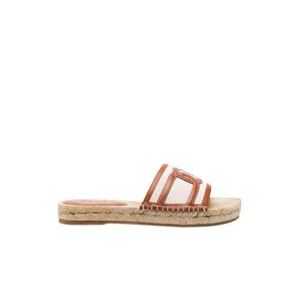 Tod's Rafia and Leather Flat Sandalen - - Shoes - Damen - Beige - 41 EU