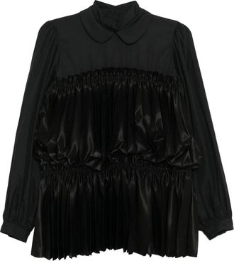 Comme Des Garçons Blusen mit Falten - Schwarz