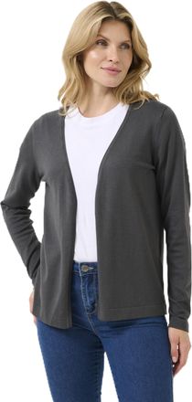 Kaffe Strickjacke KAfenia Damen Strickjacke Langarm Offen V-Ausschnitt Lang Cardigan M, Black Oyster