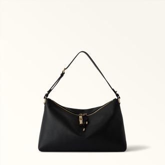 Furla Debby Schultertasche L Nero Schwarz Night-kalbsleder + Sidney-kalbsleder Damen