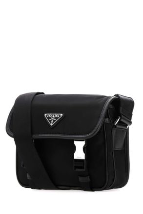 Prada Mens Re-Nylon Crossbody Bag Black Poliammidericiclata Calfskin