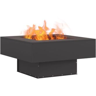 vidaXL Feuerstelle Schwarz 80 x 80 x 40 cm Stahl vidaXL