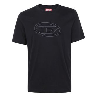 Diesel Homme, Tops, Noir, Taille: XL T-shirt Ovale Ajustable Big