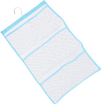 Valiclud Badezimmer Organizer Mesh Hängebeutel mit Einzelhaken Platzsparend Schnelltrocknend Vielseitig für Duschvorhang aufhängung Sky blau