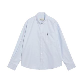 Ami Homme, Chemises, Bleu, Taille: XL Quota Boxy Fit Shirt