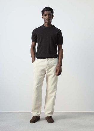 Mango T-shirt maille fine coton noir - Homme - XL - MANGO MAN