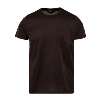 Moorer Mak&ograve; 80/2 T-Shirt mit Rundhalsausschnitt - - Tops - Herren - Braun - M
