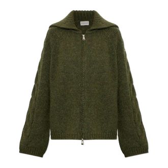 Moncler Femme, Pulls, Vert, Taille: 36 FR Pull &agrave; Logo Patch