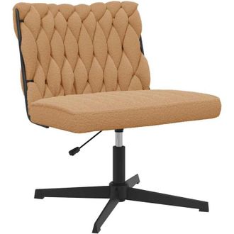 vidaXL B&uuml;rodrehstuhl Beige Gelockter woll&auml;hnlicher Stoff Vidaxl