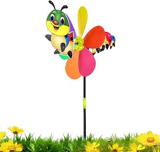 Generic Caterpillar Garden Windrad - Windräder Für Den Garten, Windspiele Für Den Garten | Niedliches Tier-Windmühlen-Hof-Windspiel Mit Metallpfahl, Gartenpfä