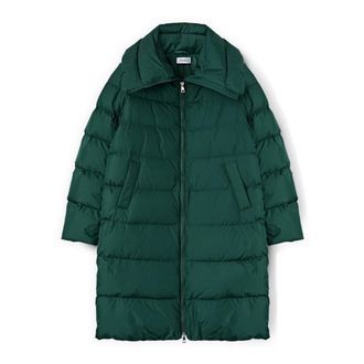 Motivi Femme, Manteaux, Vert, Taille: 42 FR Longue doudoune &agrave; large col